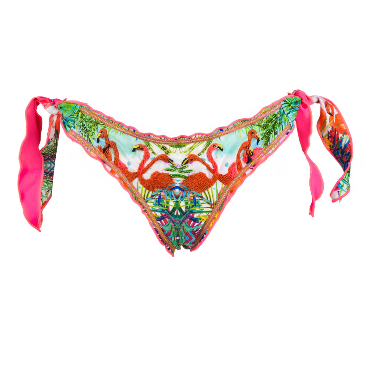 Flamenco - Hot Pink Flamingo Bottom with Beads and Embroidery – Calaswim